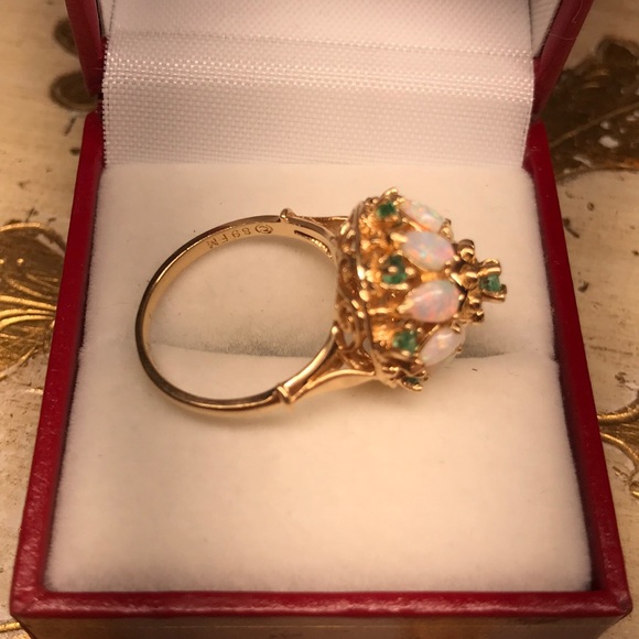 Franklin Mint | Jewelry | Franklin Mint 4k Emeralds Opals Gold Ring ...